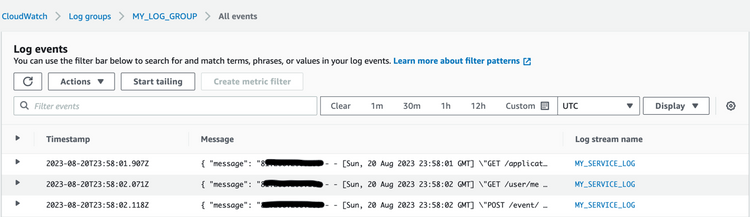 Request logging with CloudWatch | Notificare